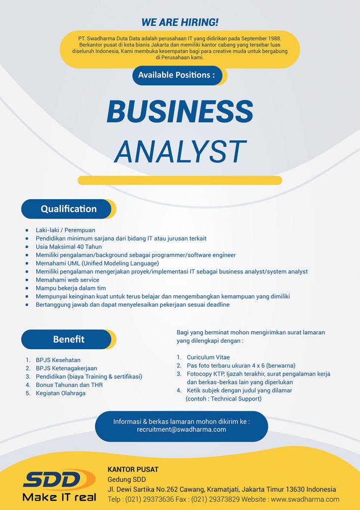 Business analyst – sdd